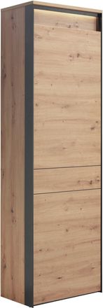 Voleo Garderobenschrank, Schwarz, Eiche Artisan, Holzwerkstoff, 60x200x38 cm, Beim&ouml;bel erh&auml;ltlich, Garderobe, Garderobenschr&auml;nke, Garderobenschr&auml;nke