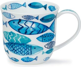 Dunoon Cumbrae Go Fish Big 0.45 Liter Fine Bone China Becher