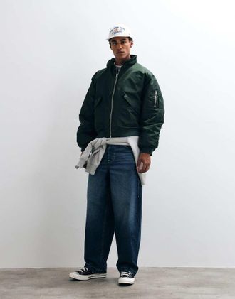 Asos bomber oversize vert fonc&eacute;
