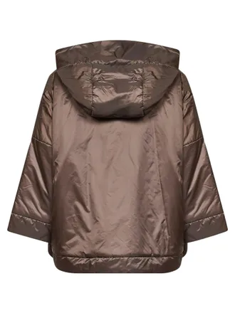 Max Mara Womens Hooded Padded Jacket Mtcfiore Brown Puffer