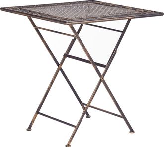 Beliani Stilvoller Gartentisch Metall schwarz quadratisch klappbar 70x70 cm Bormio