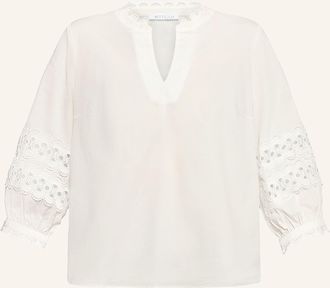 Betty&Co Betty&Co Blusenshirt Mit Lochspitze Und 3/4-Arm weiss