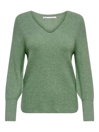 Only Damen ONLATIA L/S V-Neck Cuff KNT, Kale/Melange, XXXL