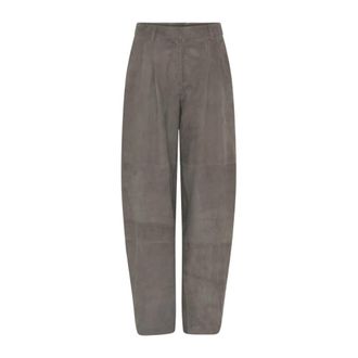 Bruuns Bazaar Leather Hosen - - Trousers - Damen - Grau - L