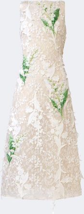 LEO LIN Robe Cleo en dentelle &agrave; appliqu&eacute;s