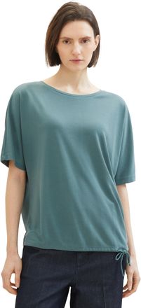 Tom Tailor Damen Basic T-Shirt mit Rundhalsausschnitt, 10697 - Sea Pine Green, XXS