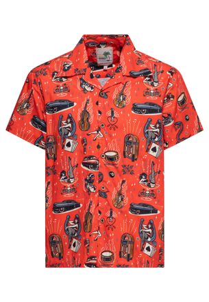 King Kerosin Herren Hawaiihemd Rock n Roll