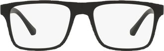 Emporio Armani Eckige Brille mit Logo-Prägung - Schwarz