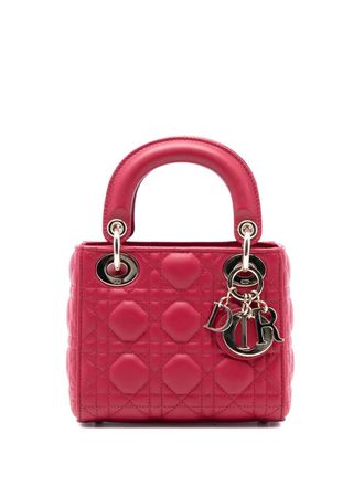 Dior 2020 Mini Lambskin Cannage Lady Dior satchel - Rosa