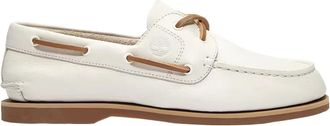 Timberland Femme, Chaussures, Blanc, Taille: 36 1/2 EU Mocassins Bateau Classiques en Cuir