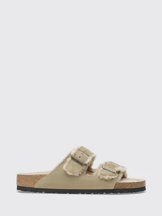 Birkenstock Sandales Arizona en su&egrave;de avec doublure en shearling et boucles