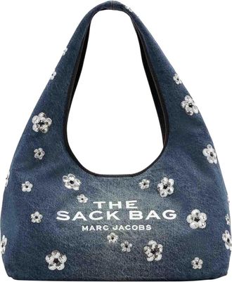 Marc Jacobs Crossbody Bags - The Sequin Daisy Denim Sack Bag - Gr. unisize - in Blau - f&uuml;r Damen