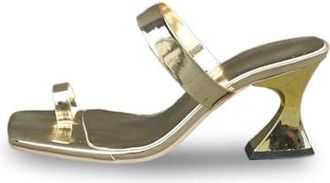 Generic Pantoufles d&eacute;t&eacute; pour femme 2026 &agrave; bout clip couleur unie temp&eacute;rament de plage antid&eacute;rapant (2), dor&eacute;, 37.5 EU