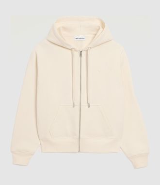 Ami Sweatshirt Small Embossed Ami de Coeur Blanc Creme