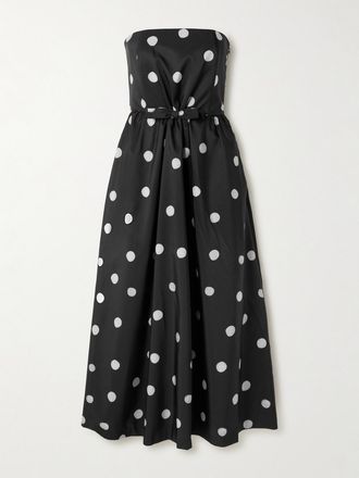 Bernadette Bodette Trägerlose Robe Aus Taft Mit Punkten Und Schleife - Weiß