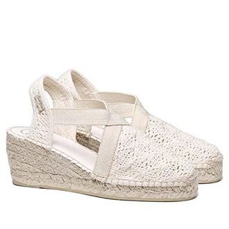 Toni Pons Espadrille pour Femme en Tissu de Coton - Terra - Ecru, 42 EU