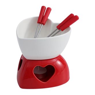 Generic Fonduebecher | Keramik Mit Teelicht Mit Gabeln, Schokoladenschmelzbecher Mit Teelicht | Mit Seiner F&auml;higkeit, Schokolade Gleichm&auml;&szlig;ig Zu Erhitzen, Eign