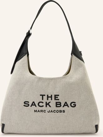 Marc Jacobs Schultertasche The Leather-Trim Canvas Belted Sack Bag schwarz