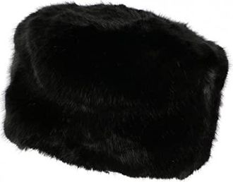 Nyls Création Toque Fourrure Noire Femme Doublure Polaire Classe Tendance Andrea - Taille Unique - Noir