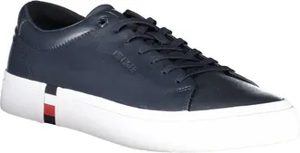 Tommy Hilfiger Leather and Recycled Polyester Sneaker - Navy
