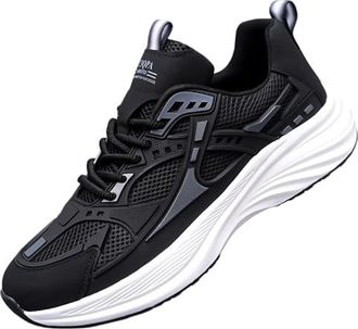 Generic Chaussures de marche d&eacute;contract&eacute;es en maille pour homme - Baskets &agrave; plateforme &eacute;paisse et respirante &agrave; lacets pour le travail et lentra&icirc;nement quotidi