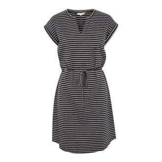 Part Two Marine Streifen Kleid mit V-Ausschnitt - - Dresses - Damen - Mehrfarbig - L