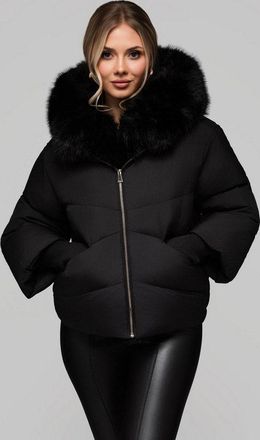 Ombre Winterjacke Steppjacke mit Kapuze und Kunstfell