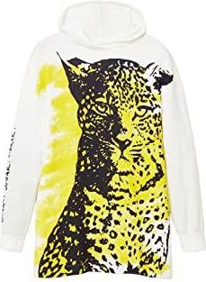 Desigual Vest_Wild Tiger, 1001 Raw Robe d&eacute;contract&eacute;e, Blanc, Taille S Femme