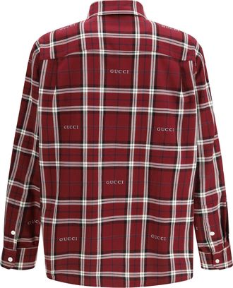 Gucci Tartan Cotton Jacquard Shirt - Bordeaux
