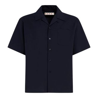 Marni Tropical Wool Bowling Shirt - - Shirts - Herren - Blau - L