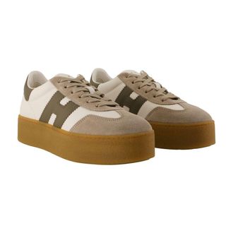 Hogan Womens H698 Allacciato H Sneakers - Hogan Leather White Goatskin Shoes