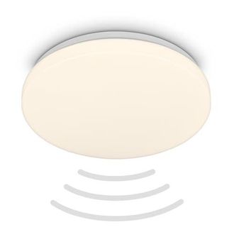 Briloner LED Deckenlampe mit Bewegungsmelder 3m Reichweite IP54, Warmwei&szlig;e Lichtfarbe, 120 Grad Erfassung, Deckenleuchte, LED Lampe, Badlampe, Badezimmerlampe,