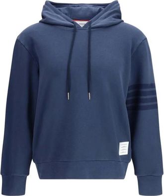 Thom Browne Homme, Sweatshirts et sweats &agrave; capuche, Bleu, Taille: XL SweaT-shirt ras du cou en coton avec poignets c&ocirc;tel&eacute;s