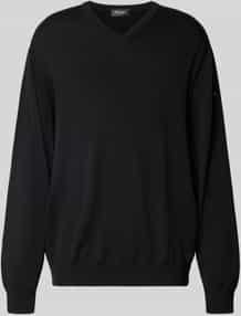 Maerz Regular Fit Strickpullover aus reiner Schurwolle mit V-Ausschnitt