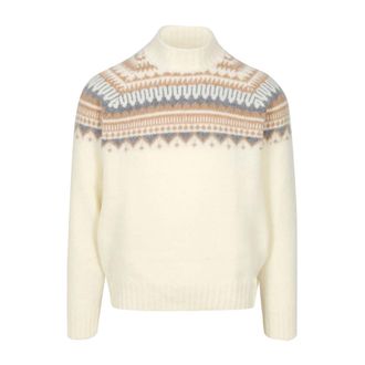 Gran Sasso Jacquard Rollkragenpullover - - Knitwear - Herren - Beige - M