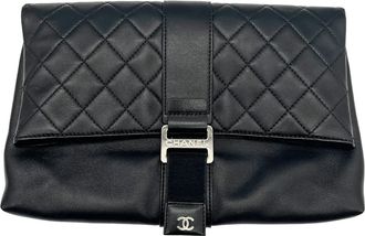 Chanel Clutches - Chanel Clutch quilted leather black work bag / ver - Gr. unisize - in Schwarz - f&uuml;r Damen