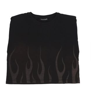 Vision Of Super Flames Tee Schwarzes Damen T-Shirt - - Tops - Damen - Schwarzk - M