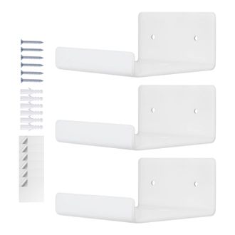 Generico Schwebende Wandregale aus Acryl, 3 St&uuml;ck, transparentes Aufbewahrungsregal, langlebiges Organizer-, minimalistisches f&uuml;r Mieter, Designer, Studenten