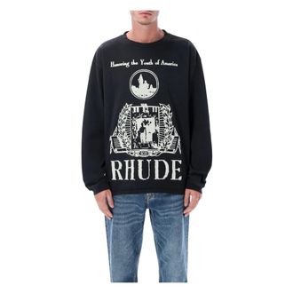 Rhude Herren, Sweatshirts & Hoodies, Schwarzk, MGröße