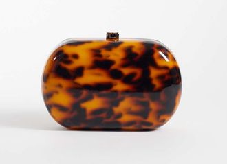 Asos Clutch mit Schildpatt-Print, Hartschale und Kettenriemen-Multi