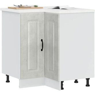 vidaXL Küchen-Eckunterschrank Kalmar Betongrau Holzwerkstoff - Vidaxl