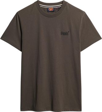 Superdry Herren Essential T-Shirt aus Bio-Baumwolle mit Logo und Stickerei Vintage Schwarz XXXL