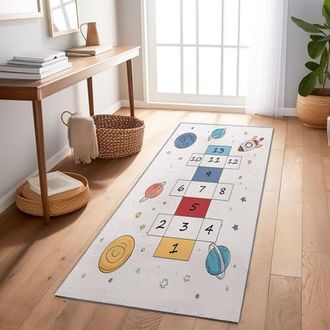 Generic Tapis Couloir Lavable en Machine 60x180 cm Passage Cuisine Chambre Adulte Tapis Couloir Long Numbersfunmodern Poil Ras Doux Descente de Lit Antid&eacute;Rapa