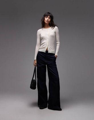 Lacoste Gilet en maille transparente - Blanc