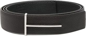 Tom Ford Homme, Accessoires, Brun, Taille: 105 CM Grain Leather Slim T Reversible Belt