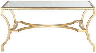 Safavieh Glam Accent Table with Iron Legs, in Gold and Clear, 51 X 94 X 43.18