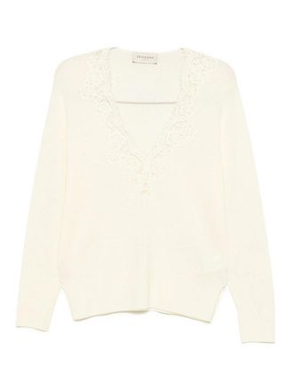 Ermanno Scervino Pull Col Rond - Blanc