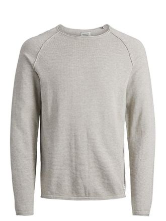 Jack & Jones Herren Pullover JJEUNION Knit Crew Neck NOOS 12137172, Einfarbig, Gr. XX-Large, Elfenbein (Oatmeal Detail:Melange)