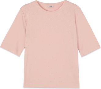 Oltre Femme, Tops, Rose, Taille: 46 FR T-shirt avec clous d&eacute;grad&eacute;s