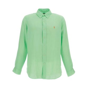 Polo Ralph Lauren Homme, Chemises, Vert, Taille: S Chemise en lin coupe personnalis&eacute;e